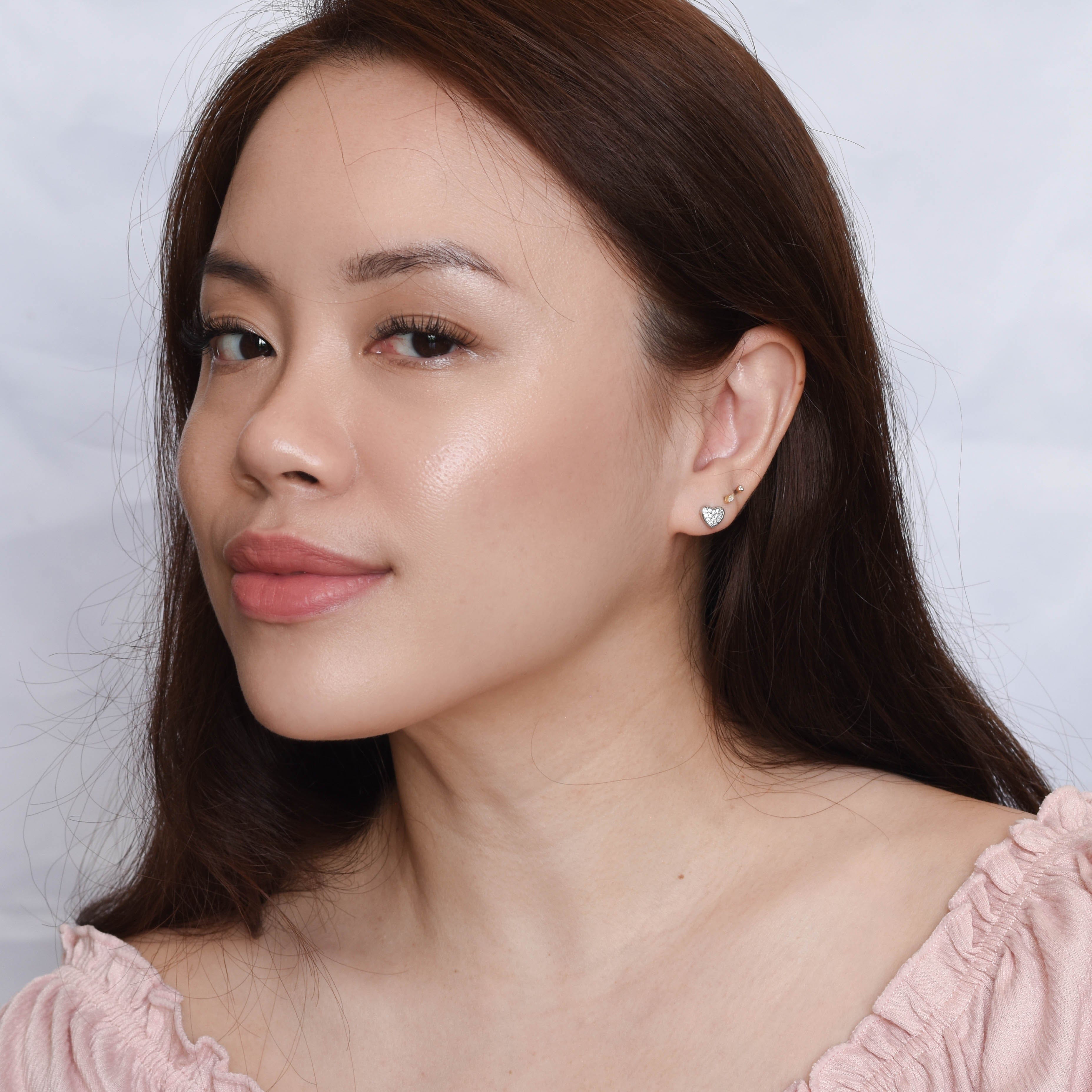 Shelley Heart Studs | Silver – poppylab