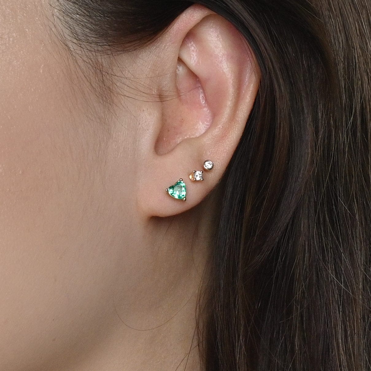 Evie Heart Studs | Gold Pine – poppylab